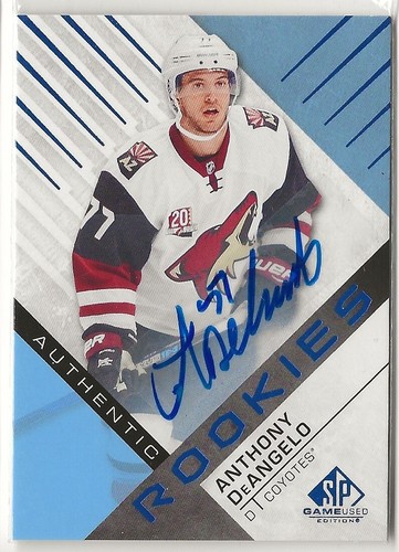 2016-17 SP Game Used Autographs Blue Rookie 189 Anthony DeAngelo ...