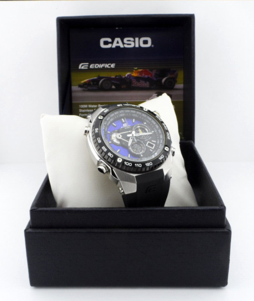 Casio EFE-500 Men's Edifice Chronograph Blue/Black Dial Date Tachymeter ...