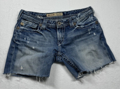 BIG STAR Jean Shorts 28 Cut Off Sweet Ultra-Low Rise Distressed | eBay