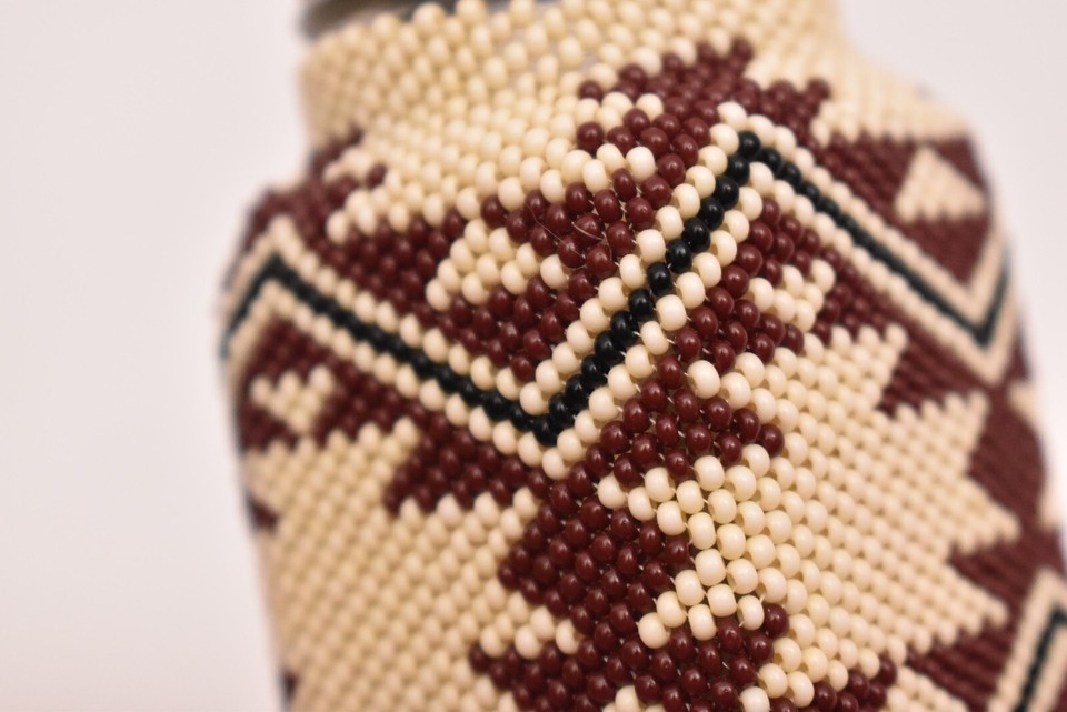 Vintage Paiute Indian Fully Beaded Salt Pepper Shaker Bottle Geometric ...