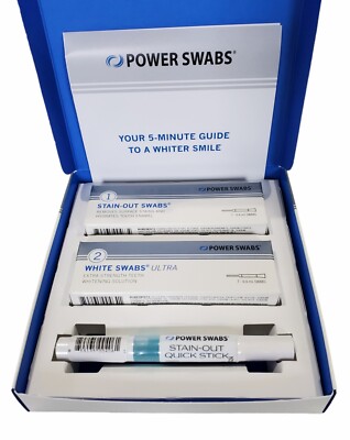 AUTHENTIC Power Swabs #1 Best Teeth Whitening Stain Removal Gel Oral ...