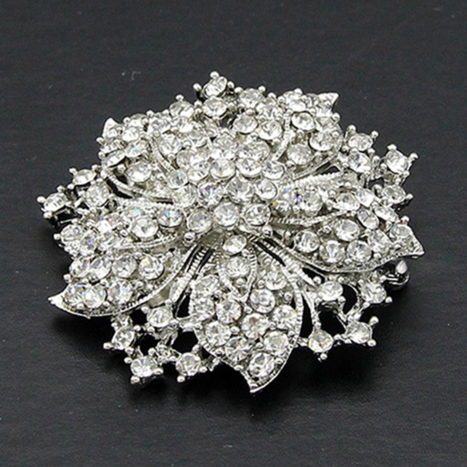 Brooch Pin Charming Decoration Women Shiny Rhinestone Flower Brooch 8 ...