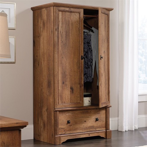Sauder Palladia Contemporary Wood Bedroom Armoire with Garment Rod ...