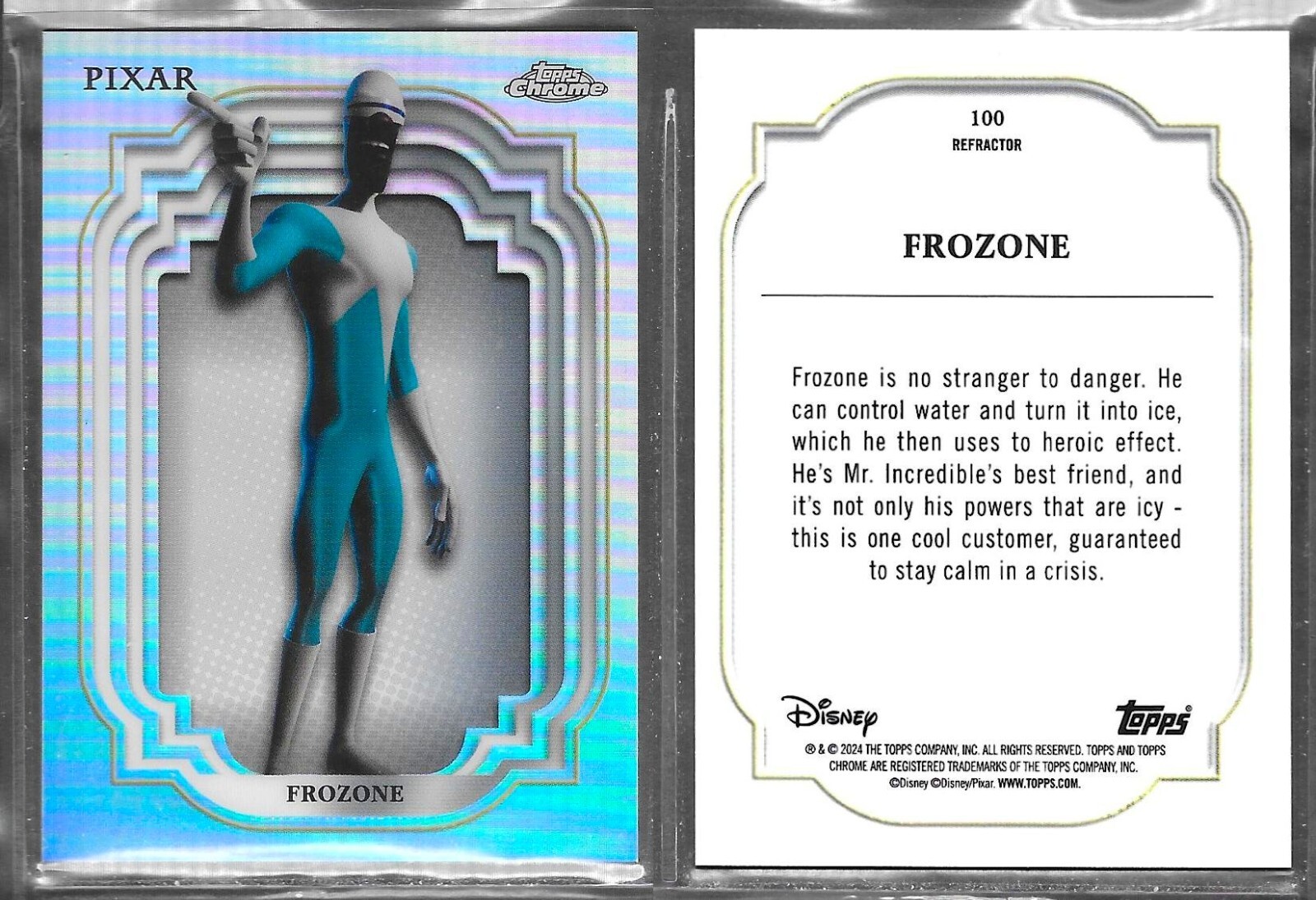 Topps Chrome Disney 2024 #100 Frozone The Incredibles Refractor Card | eBay