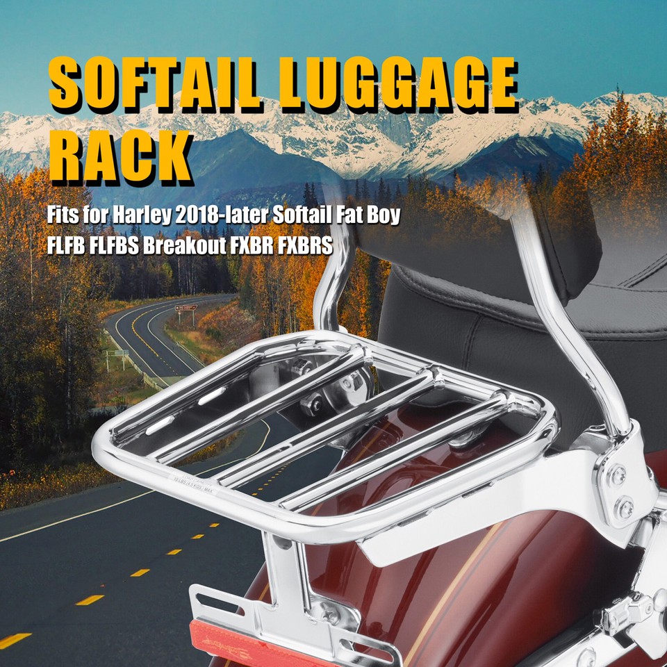 Breakout HoldFast Sissy Bar Luggage Rack for Harley Softail Fat Boy ...