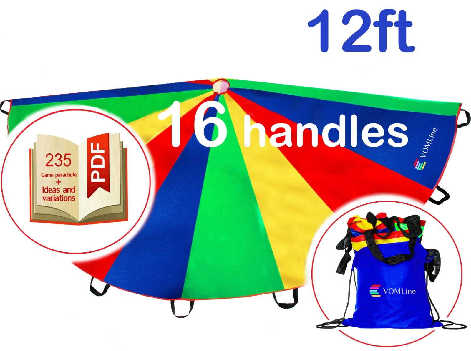 Gsi Parachute 12 Ft & Parachute 24 Ft Aluminum GSI Kids Play Parachute ...
