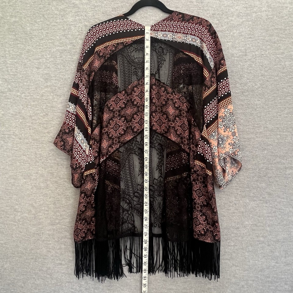Sheer Lace Boho Kimono Duster Plus Size 1X Festival Open Cardigan ...