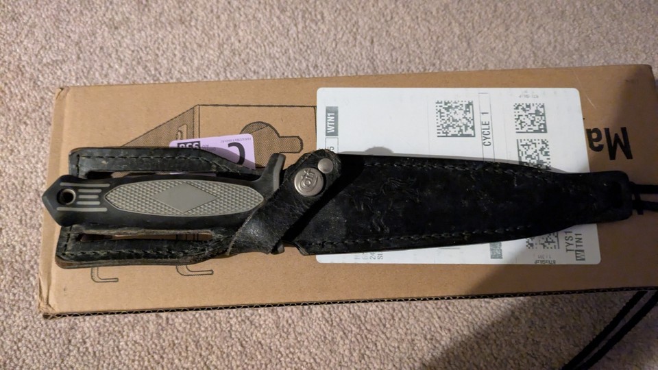 Double sided Knife with leather sheath | eBay