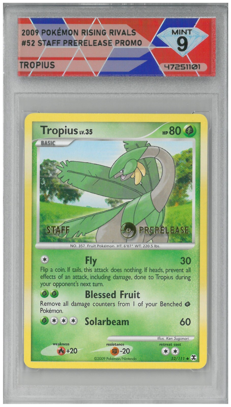 2009 Pokémon Rising Rivals TROPIUS #52/111 Staff Prerelease Promo 💎 DSG ...