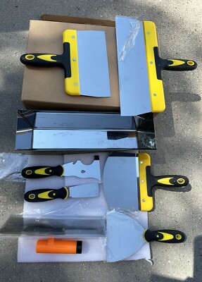 Drywall Knife Set, 8 Pieces Stainless Steel Drywall Hand Tool Kit | eBay