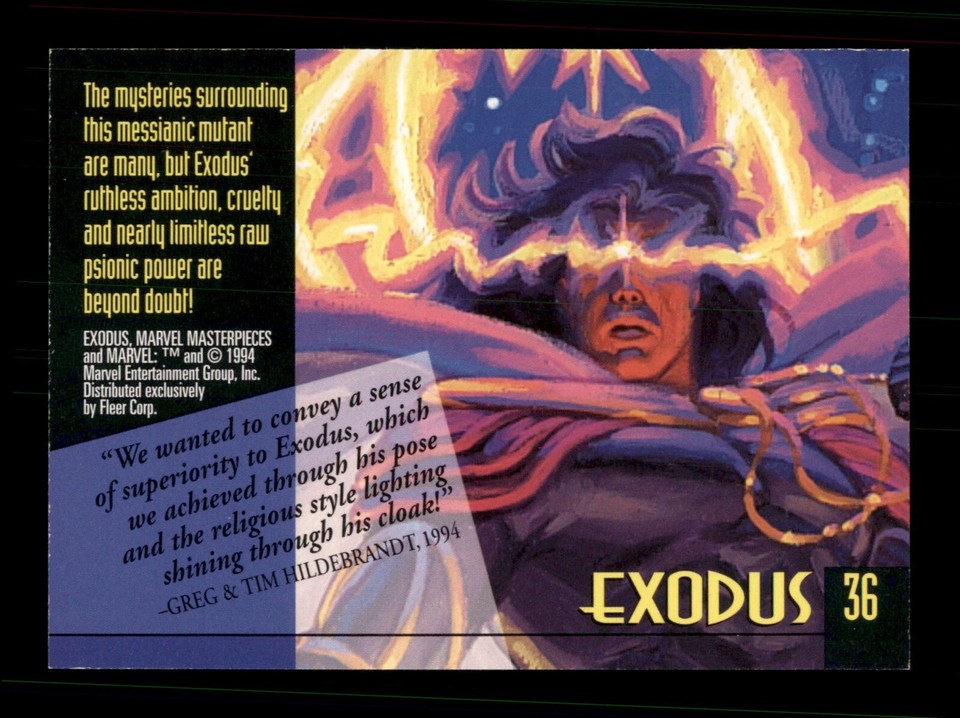 36 Exodus 1994 Marvel Masterpiece Fleer Trading Card TCG CCG | eBay