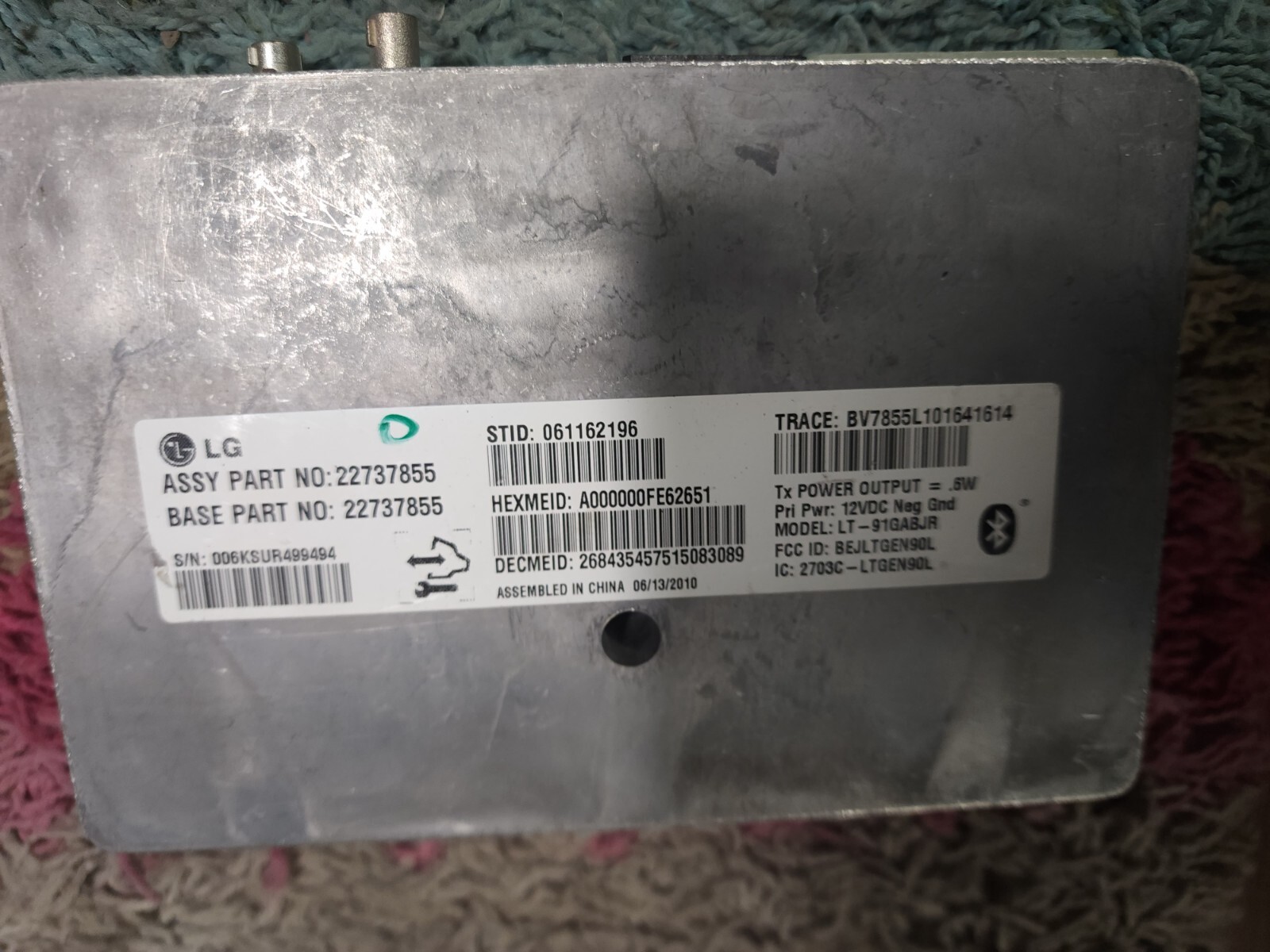 2011 CHEVY SILVERADO COMMUNICATION TELEMATICS CONTROL MODULE 22737855 ...