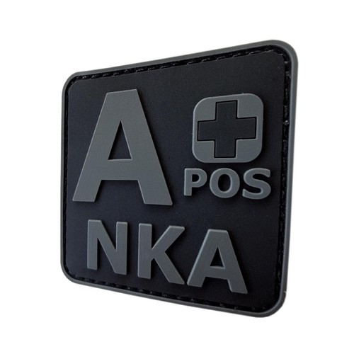 APOS a+ NKA PVC rubber all black subdued ACU blood type écusson hook ...