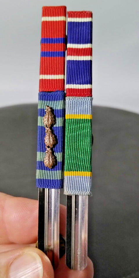 United States Military 4 Bar Ribbons with Oak Leaves Mounted on Metal ...