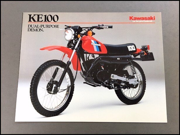 1984 Kawasaki KE100 Motorcycle Bike 1-page Vintage Sales Brochure Spec ...