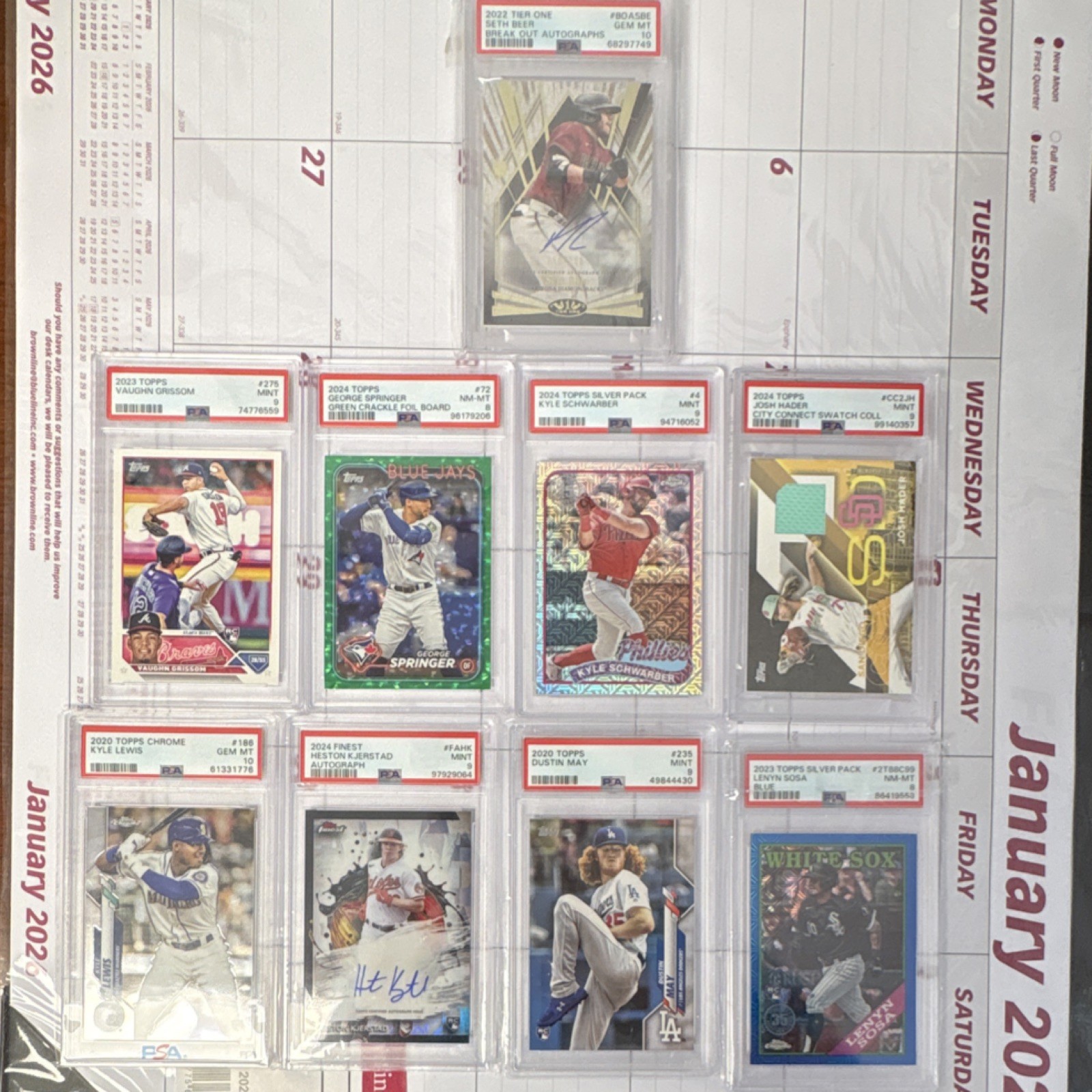 Topps MLB Trading Card Lot Seth Beer Grissom Springer Schwarber Hader ...