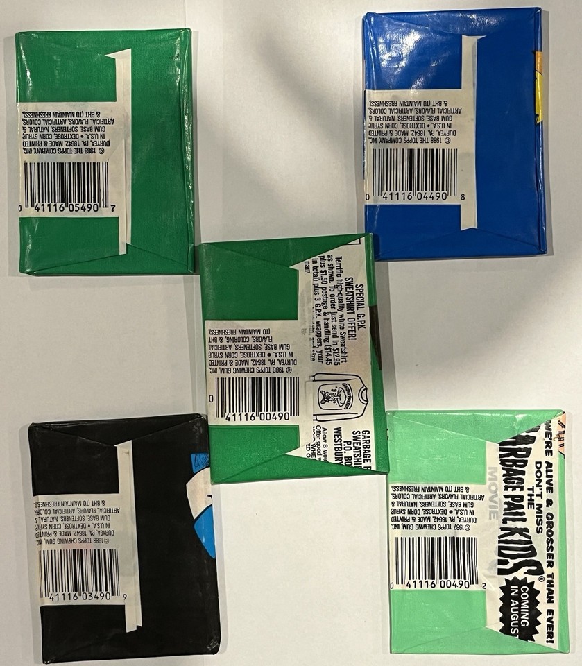 Lot Of 5 Topps Garbage Pail Kids unopened wax packs Series 3 / 10 & 13 ...