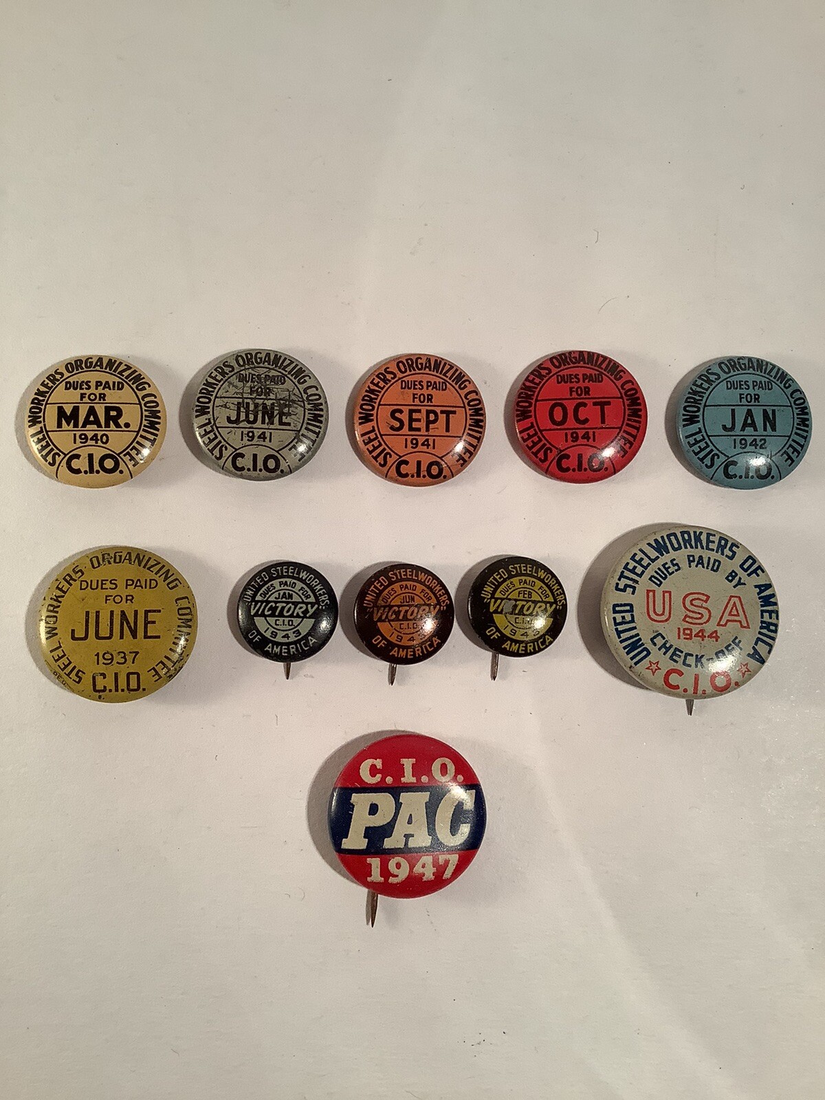 Steel Workers Organizing Committee CIO 1930’s-1940’s Pin Back Buttons ...