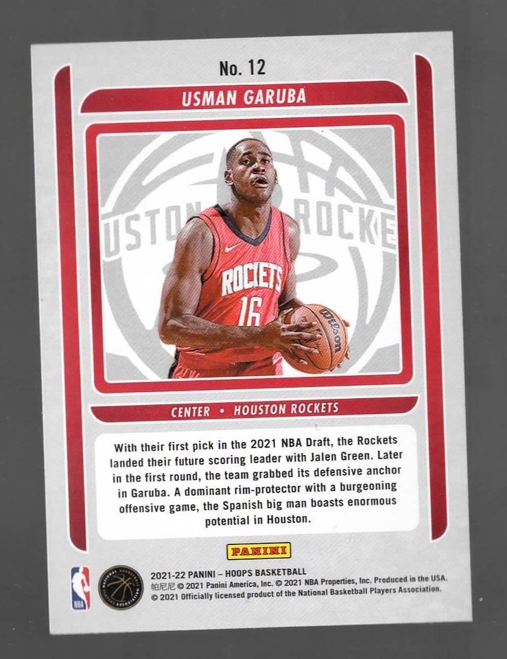 2021-22 Hoops Usman Garuba Houston Rockets #12 Near Mint or Better | eBay
