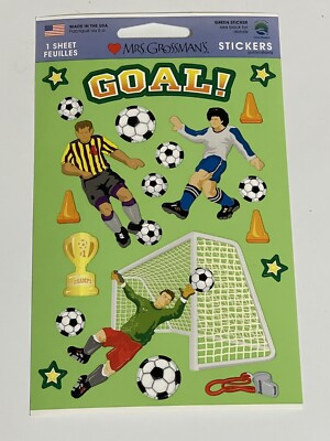 1 Mrs Grossmans Boys Soccer Stickers Goal Ball Sports Cleats Team ...