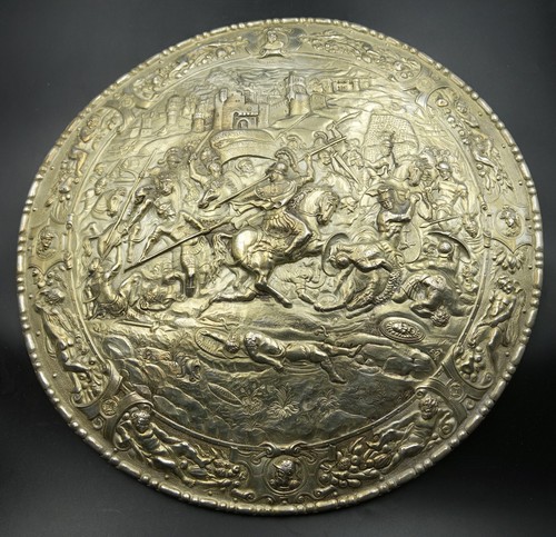 18th Century French Silver Plate Shield Hannibal Carthage Battle Scene ...
