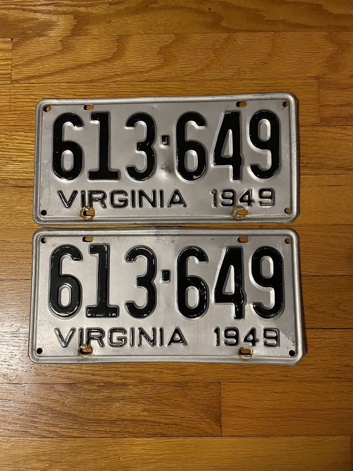 1949 Virginia License Plates(set) 613-649 Nice Originals DMV Cleared | eBay