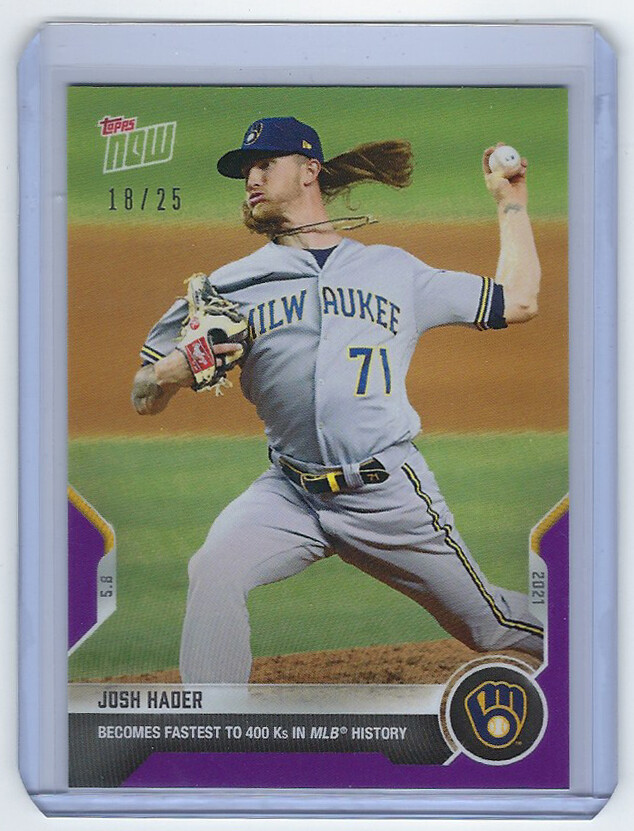 2021 Topps Now - Josh Hader #187 Purple /25 for sale online | eBay