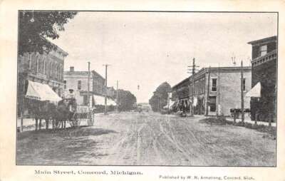 Concord Michigan Main Street, Undivided Back, Vintage Postcard U21892 ...
