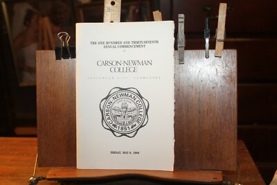 Vintage 1988 Carson Newman College Commencement Program | eBay