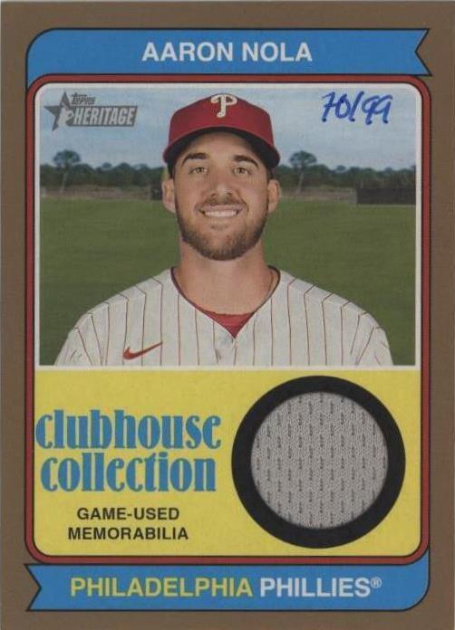 2023 Topps Heritage - Clubhouse Collection Relics Aaron Nola #CCR-AN ...