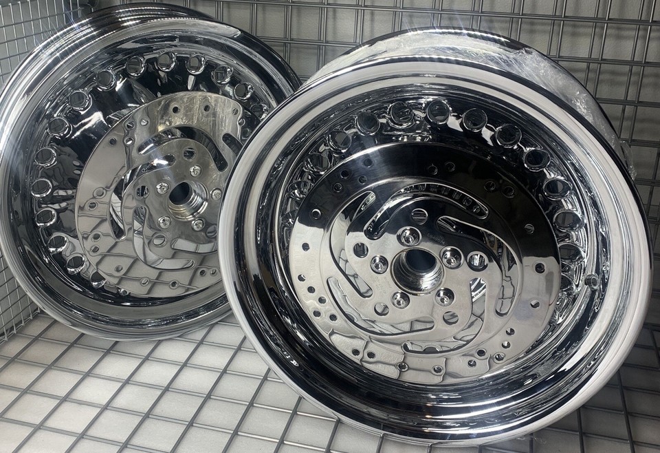 HARLEY SOFTAIL FATBOY CUSTOM CHROME MAG OEM WHEELS SET 2008 -17 FLSTF ...