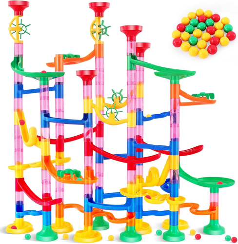 133 Pcs Marble Run, Construction Building Blocks Toys for Kids, Marble ...
