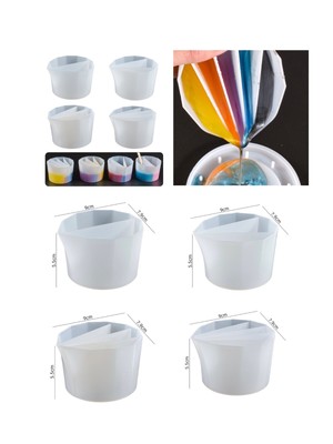 Resin Mixing Cups Tools Kit, Graduated Silicone Measuring Silicone Mat ...