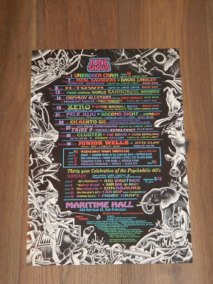 JUNE 1996 MARITIME HALL JUNIOR WELLS, ZERO CONCERT POSTER, JIM PHILLIPS ...