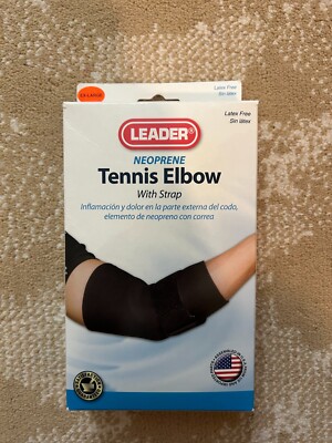 Leader Tennis Elbow Support with Strap (Black) XL | eBay