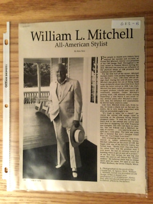 MISC683B Article William L Mitchell All American Stylist Bill 3 page | eBay
