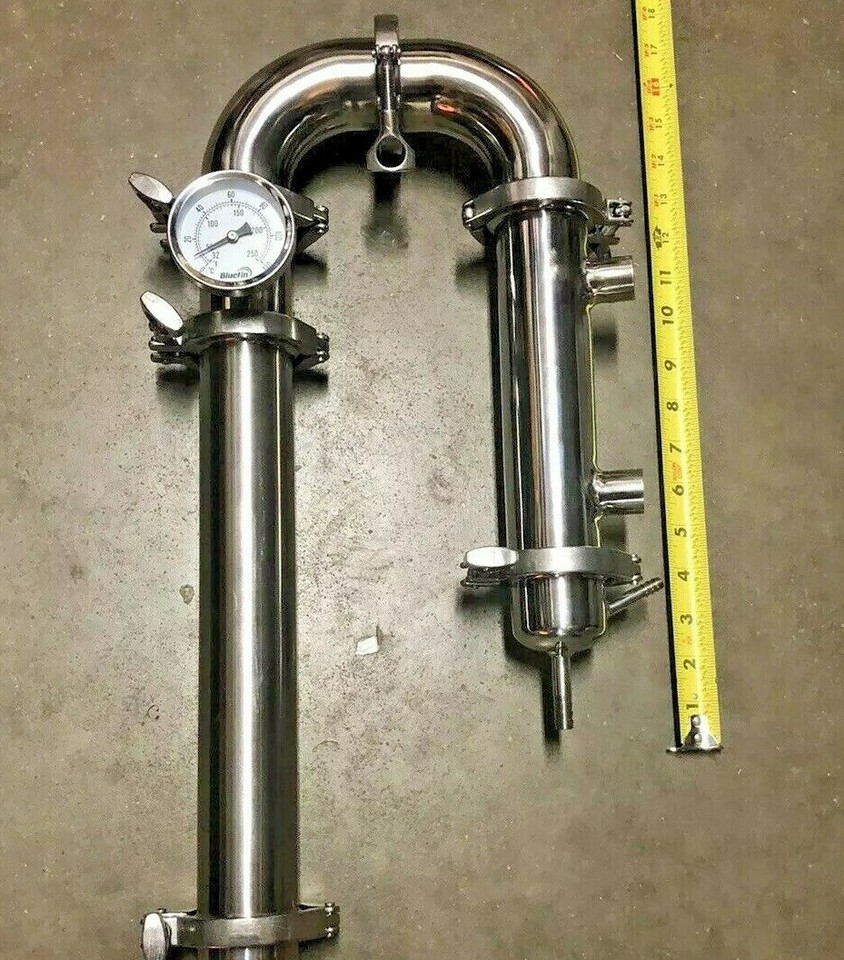 2" Stainless Still - Tri Clamp Moonshine Reflux Distilling Column Fits ...