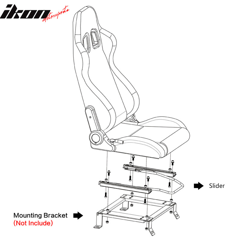 Universal 14 Inch Dual Locking Racing Seat Adjustable Slider Steel Rail ...