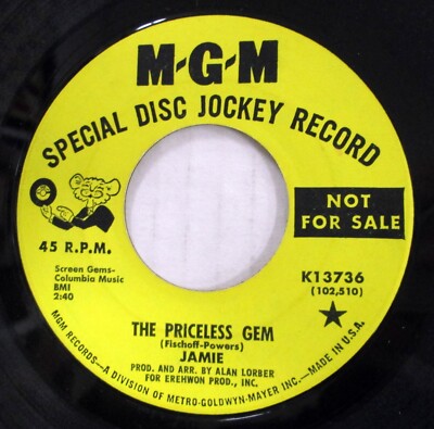 JAMIE 45 Priceless Gem / Ought To Be A Crime VG+ PROMO on MGM rock soul ...