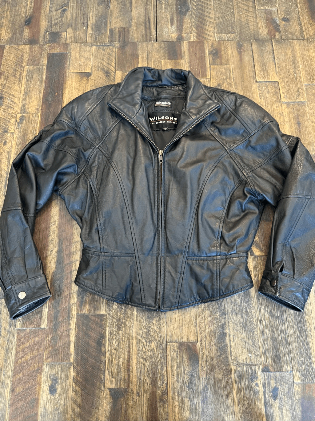 Wilsons vintage 100% leather motorcycle jacket size s… - Gem