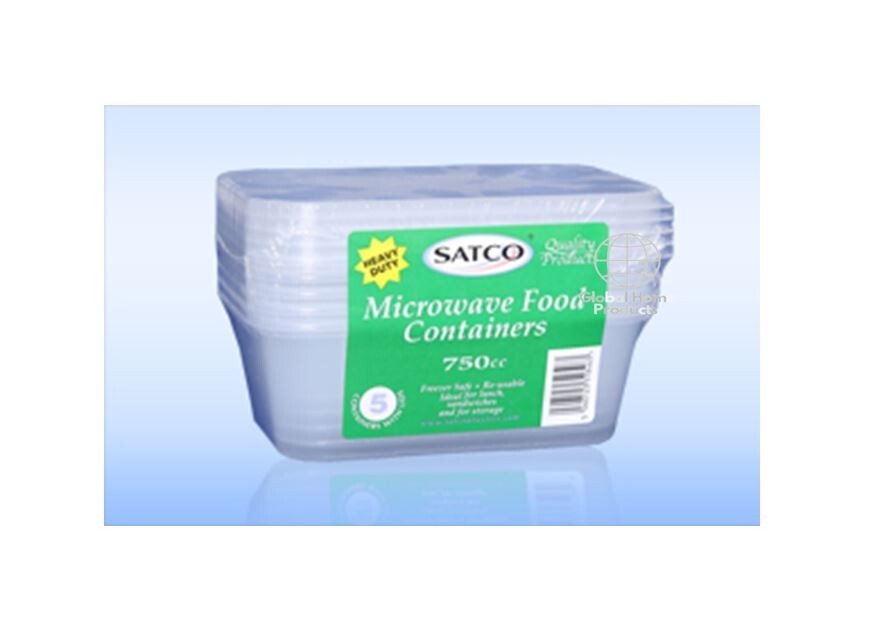 SATCO Clear Plastic Food Container with Lid Airtight Microwave Freezer ...