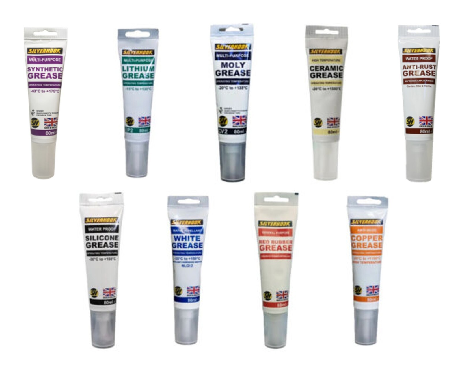 Grease Tubes Tubs Multi-Purpose Moly Lithium Red White Silicone Rust ...