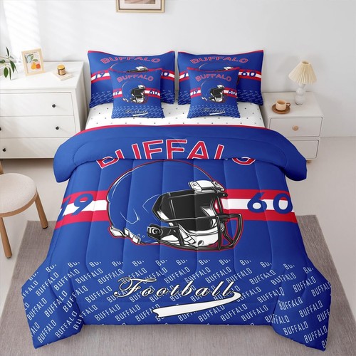 Football Comforter Set Twin Size 7 Pieces Buffalo Bedding Set for Boys ...