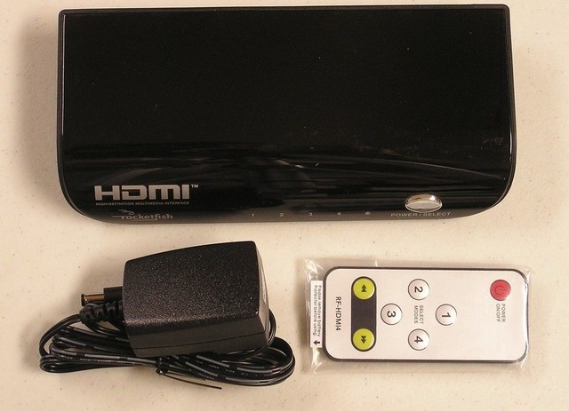Rocketfish 1080p 4-Port HDMI Switch-Switcher w/Remote (RFHDMI4) HDMI ...