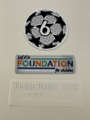 Liverpool FC Champion League Final Paris 2022 patch badge match details ...