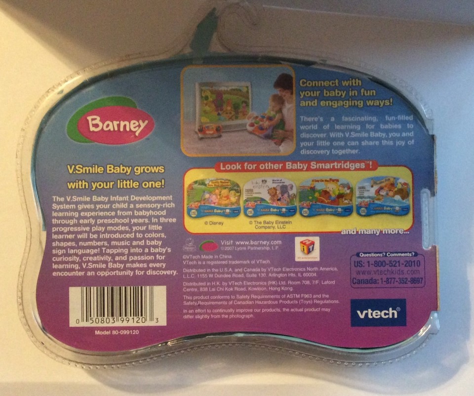 VTECH V SMILE BABY BARNEY LET'S GO TO A PARTY CARTRIDGE 50803991203| eBay