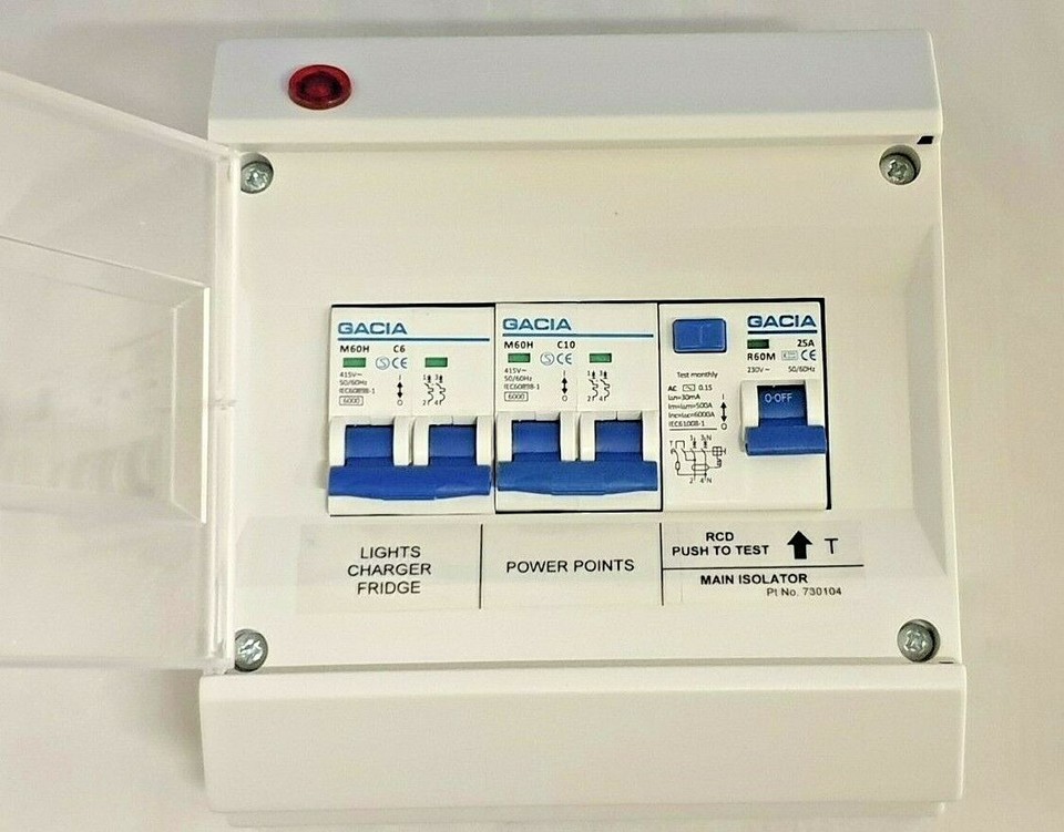 Deluxe Caravan Mains Fuse Box RCD Consumer Unit - Caravan / Motorhome ...