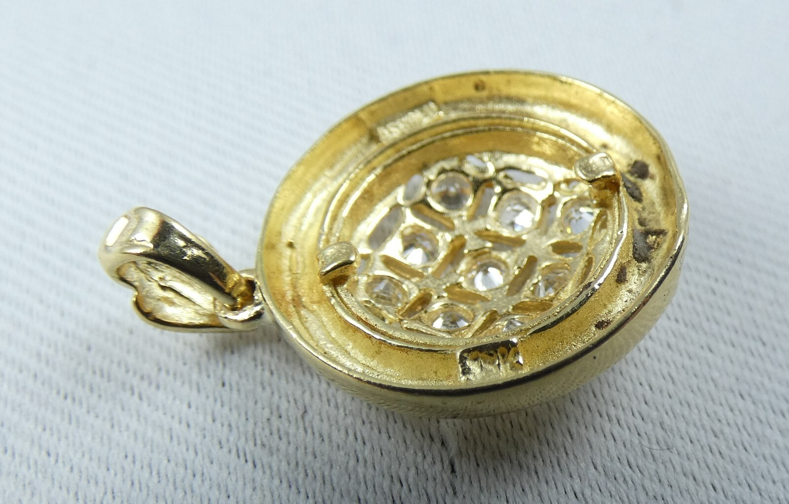 Solid Vintage Italian 18ct Yellow Gold & Cubic Zircon… - Gem