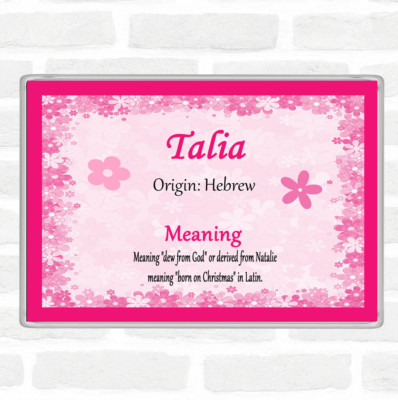 Talia Name Meaning Jumbo Fridge Magnet Pink | eBay UK