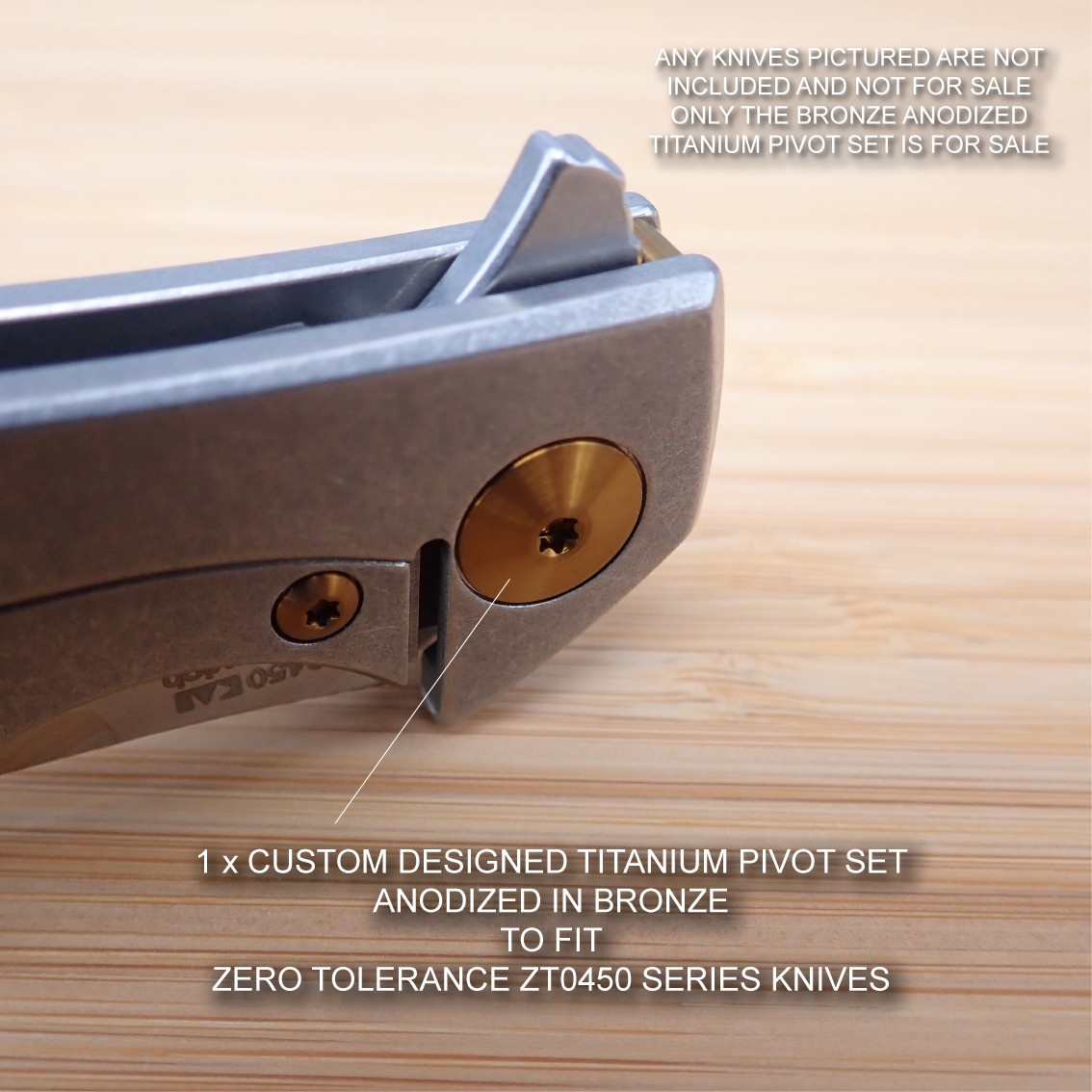 Zero Tolerance ZT0450 ZT 450 0450 450CF Custom Titanium Pivot Anodized ...
